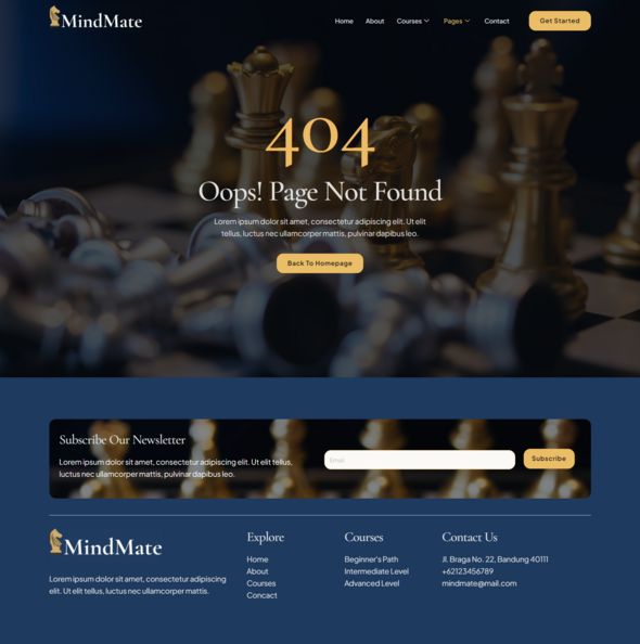 Mindmate - Chess Club Course & Training Elementor Template Kits by sparklethings